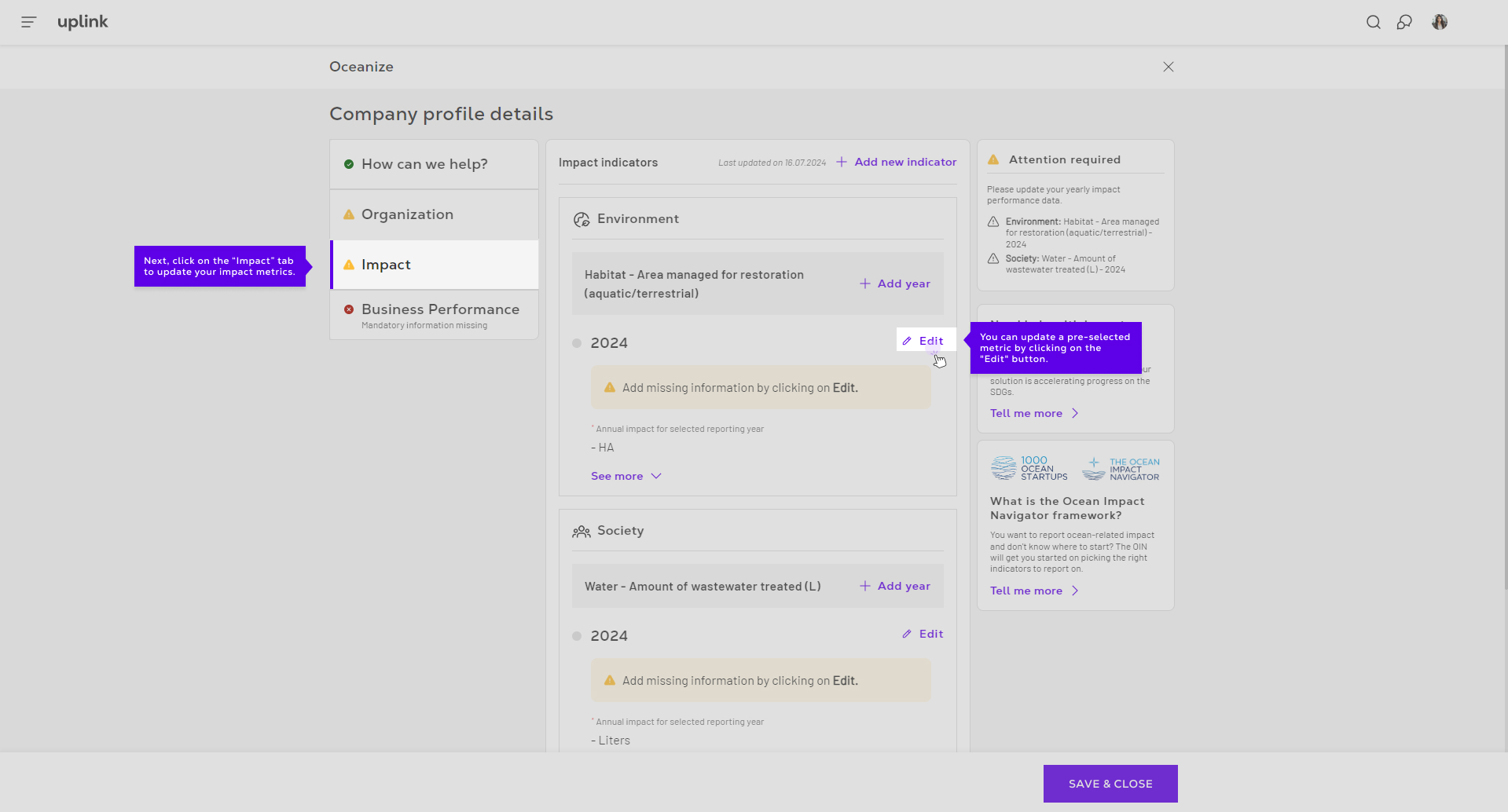 Annual Impact Reporting