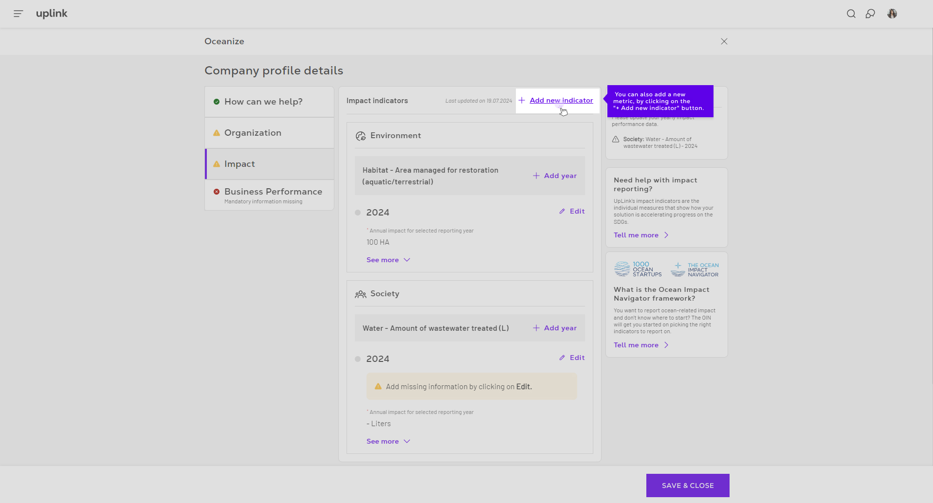 Annual Impact Reporting