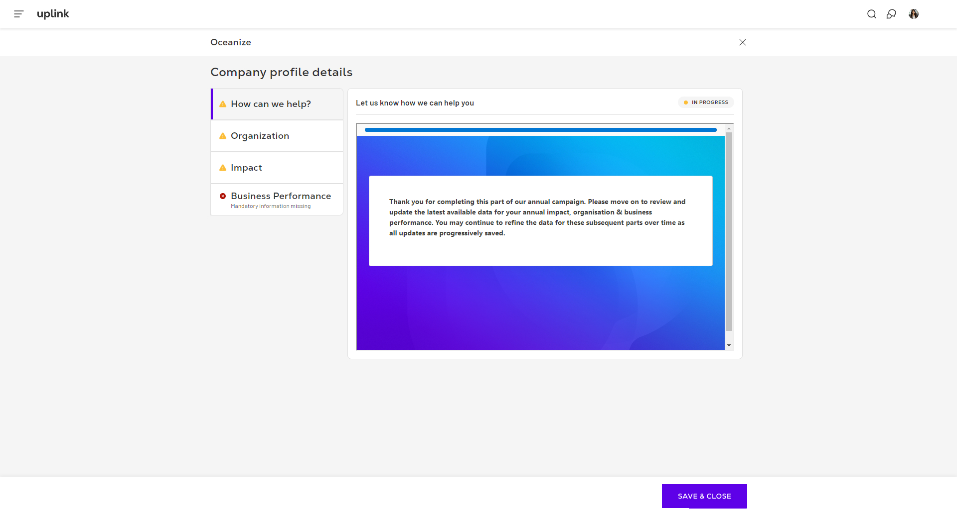 Annual Impact Reporting