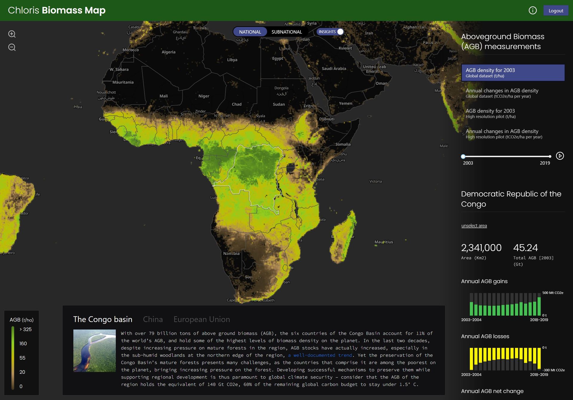 Contribution: Chloris Geospatial global biomass change dataset